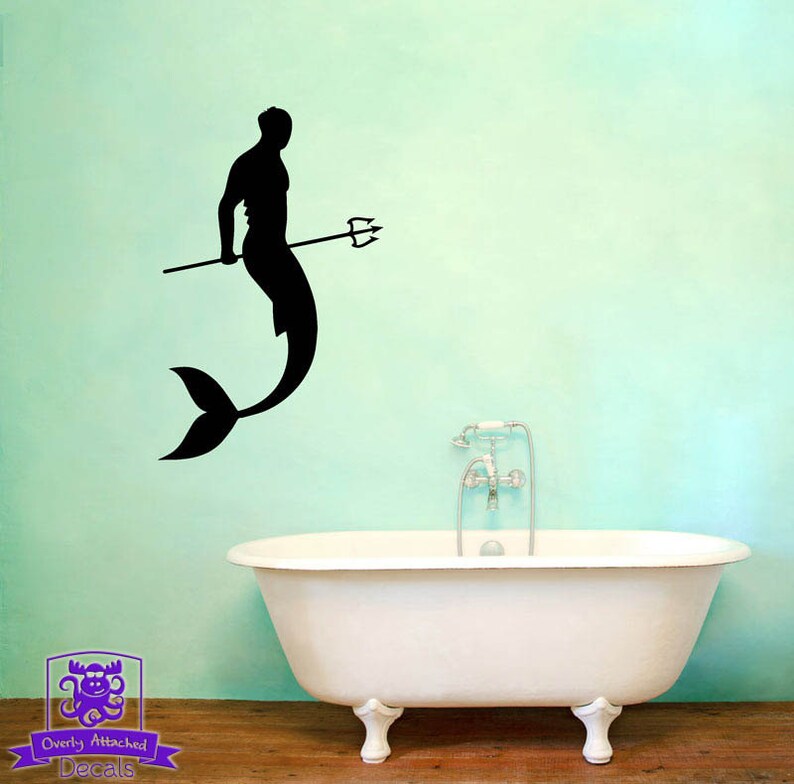 Merman With Trident Wall Decal Decor - Etsy