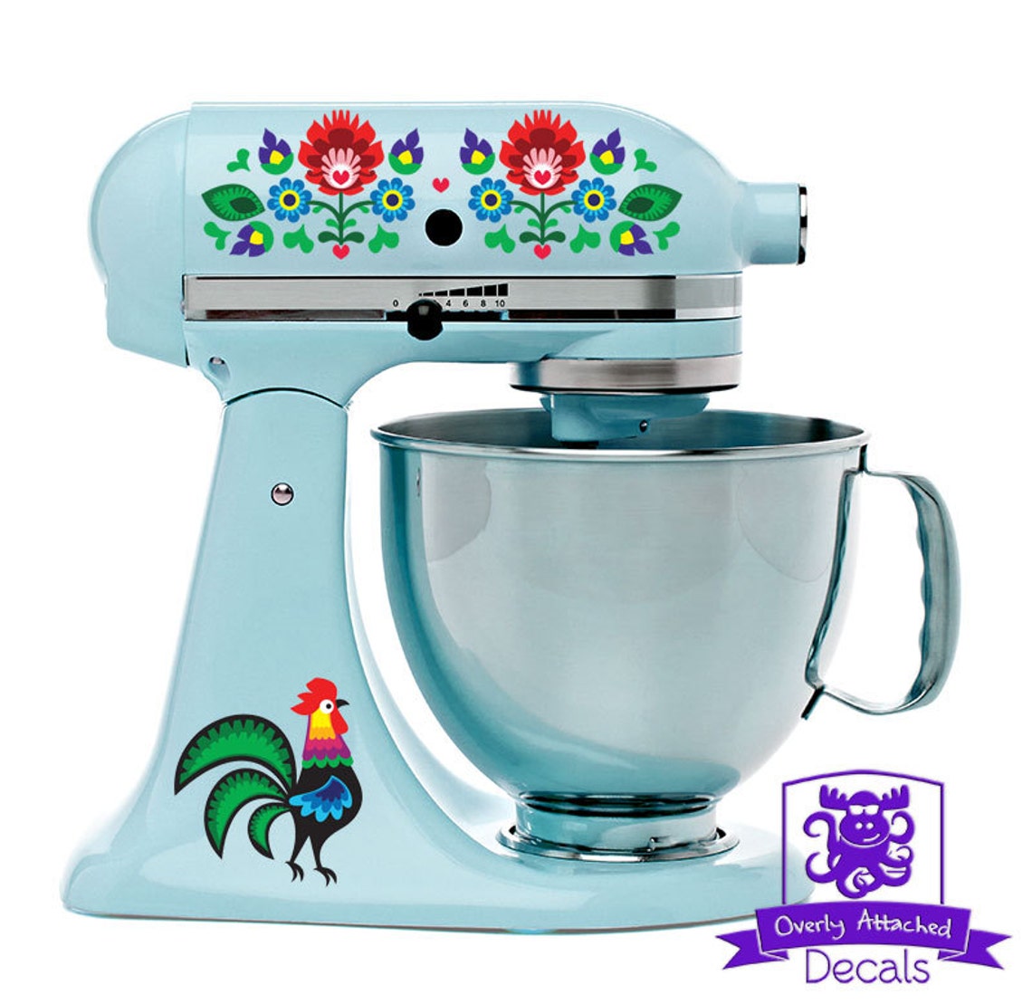 Dutch-folk-art-rooster-and-flowers Stand Mixer Wrap Front & - Etsy