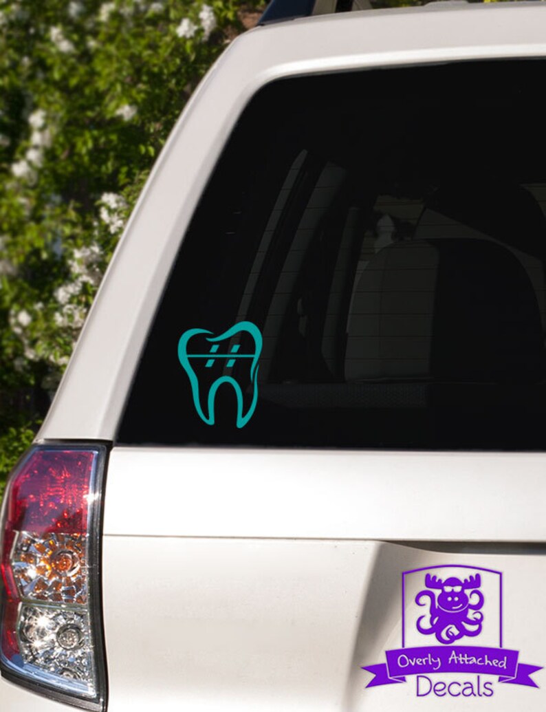 Orthodontic Tooth With Braces Car Window Decal - Etsy