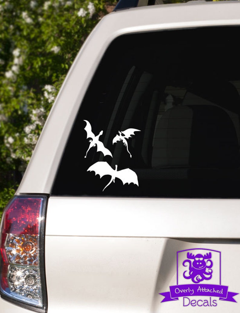 3 Dragons Flying Car Window Decal - Etsy