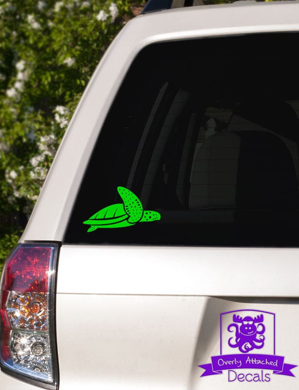 Swimming Sea Turtle Car Window Decal | Etsy
