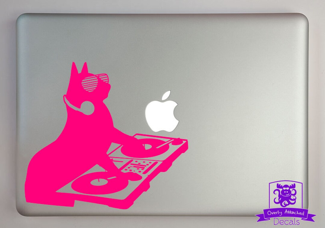 DJ Kitty Cat MacBook Laptop Decal - Etsy