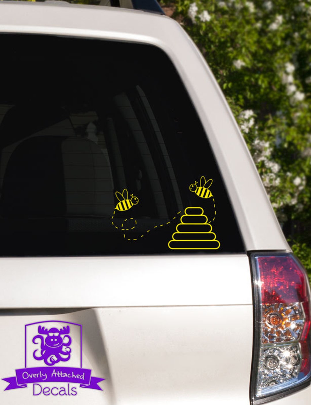 Bumble Bees and Hive Car Window Decal - Etsy
