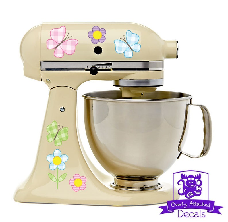 Spring Butterflies and Flowers Checkered Print Stand Mixer - Etsy