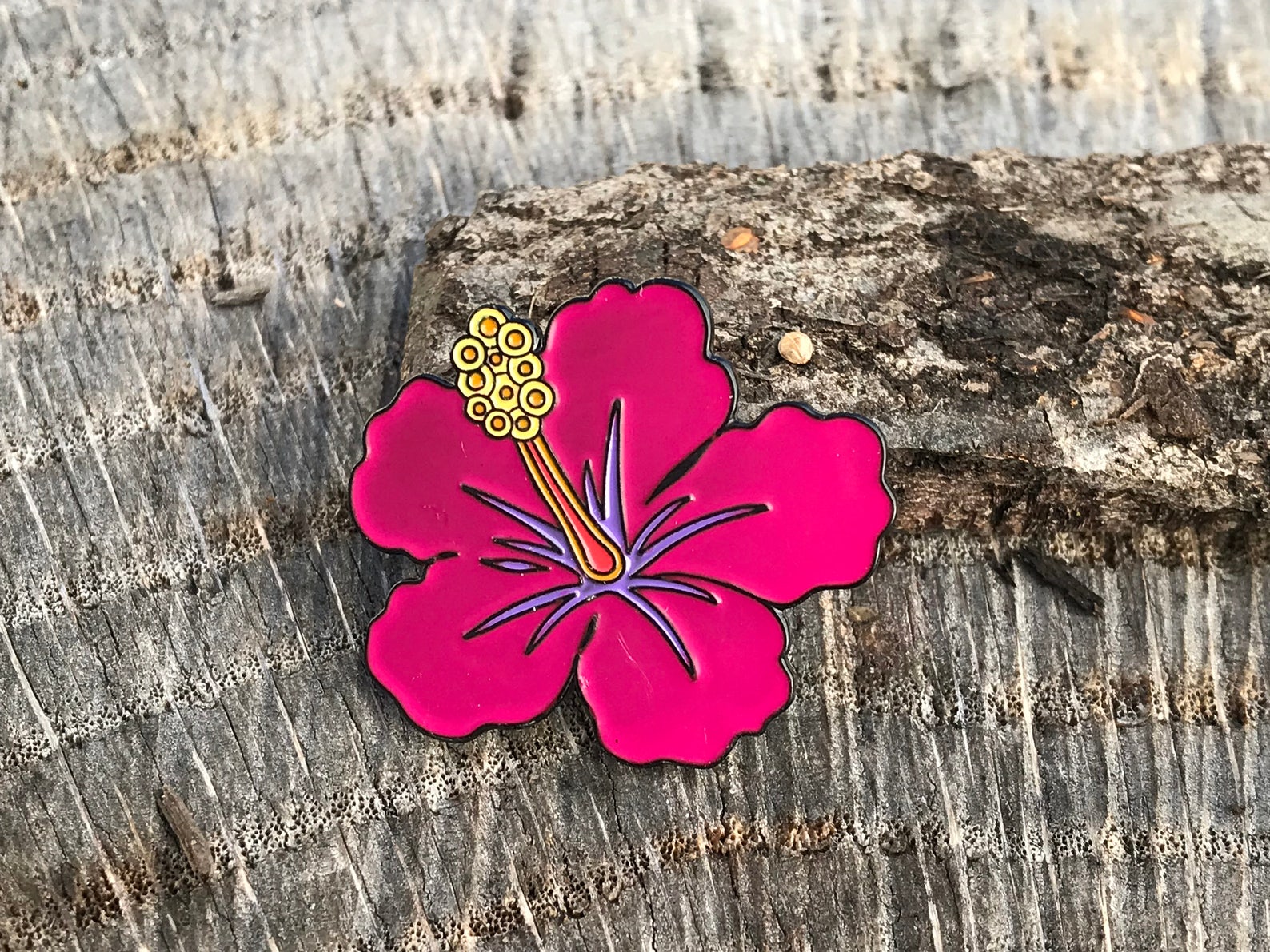 Hawaiian Hibiscus Flower Enamel Pin - Etsy