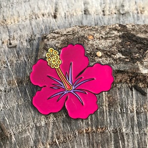 Hawaiian Hibiscus Flower Enamel Pin - Etsy