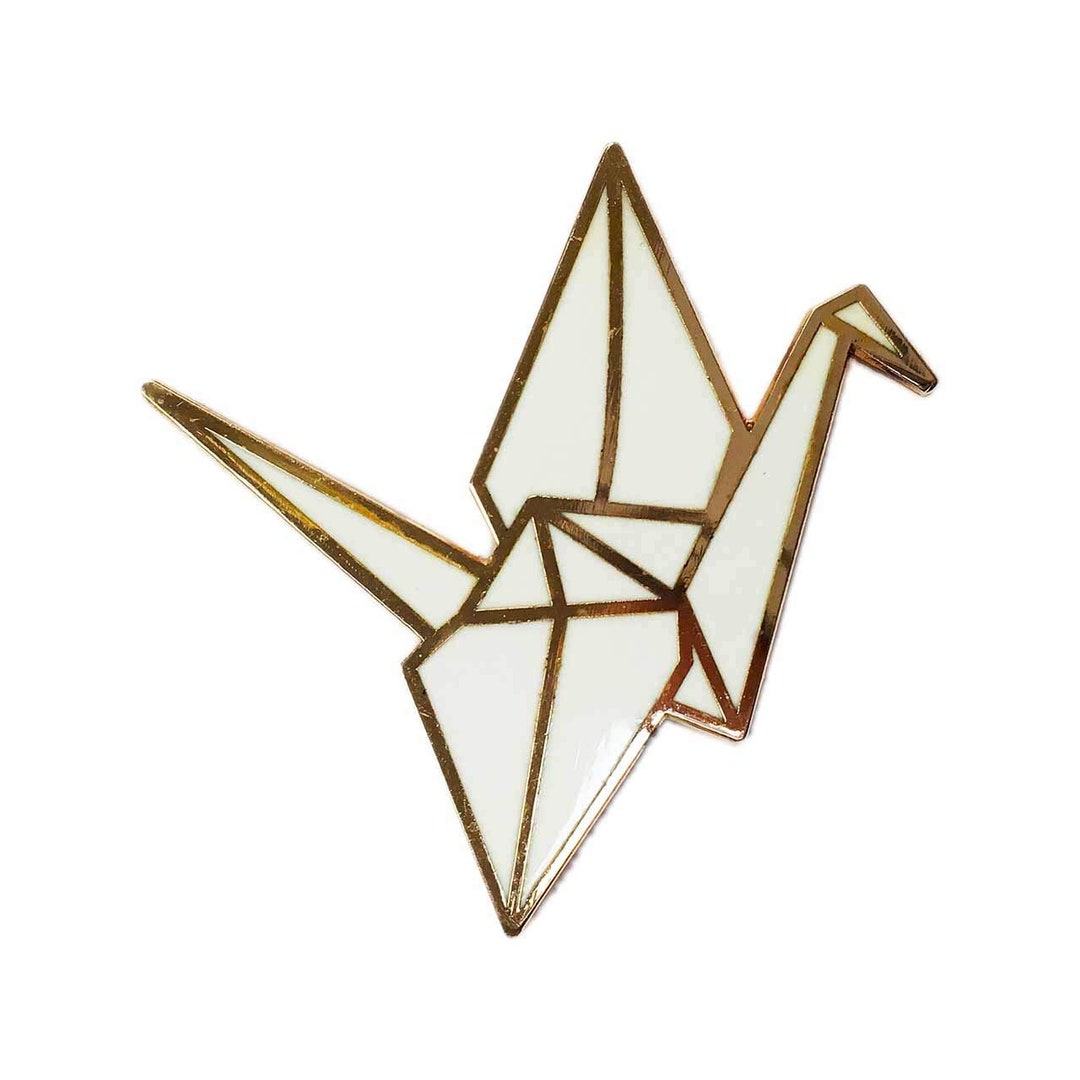 Paper Crane Origami Enamel Pin - Etsy