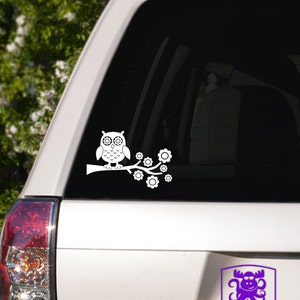 Owl on Tree Branch Car Window Decal - Etsy