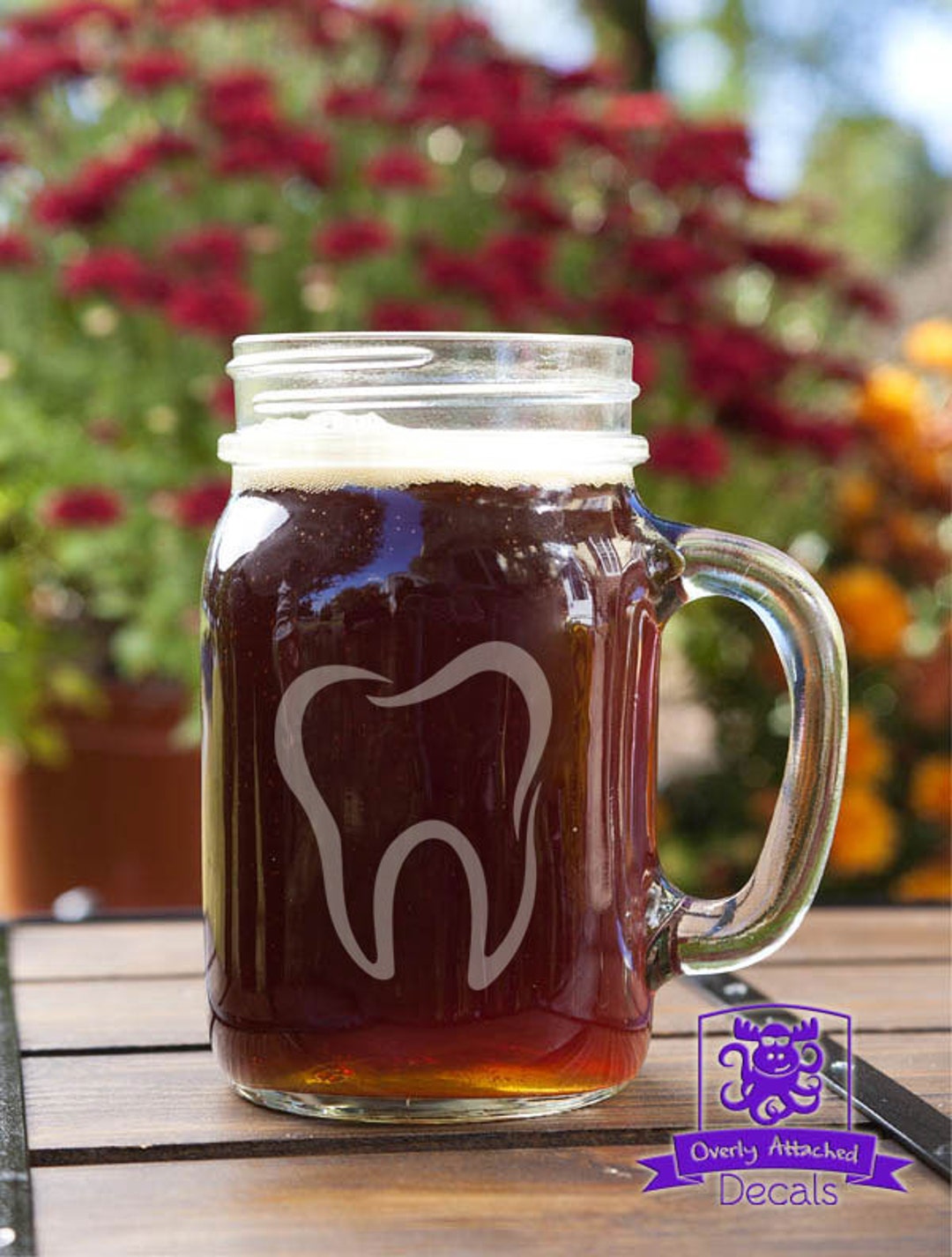 Molar Tooth Customizable Etched Canning Jar Mug Glassware Gift - Etsy