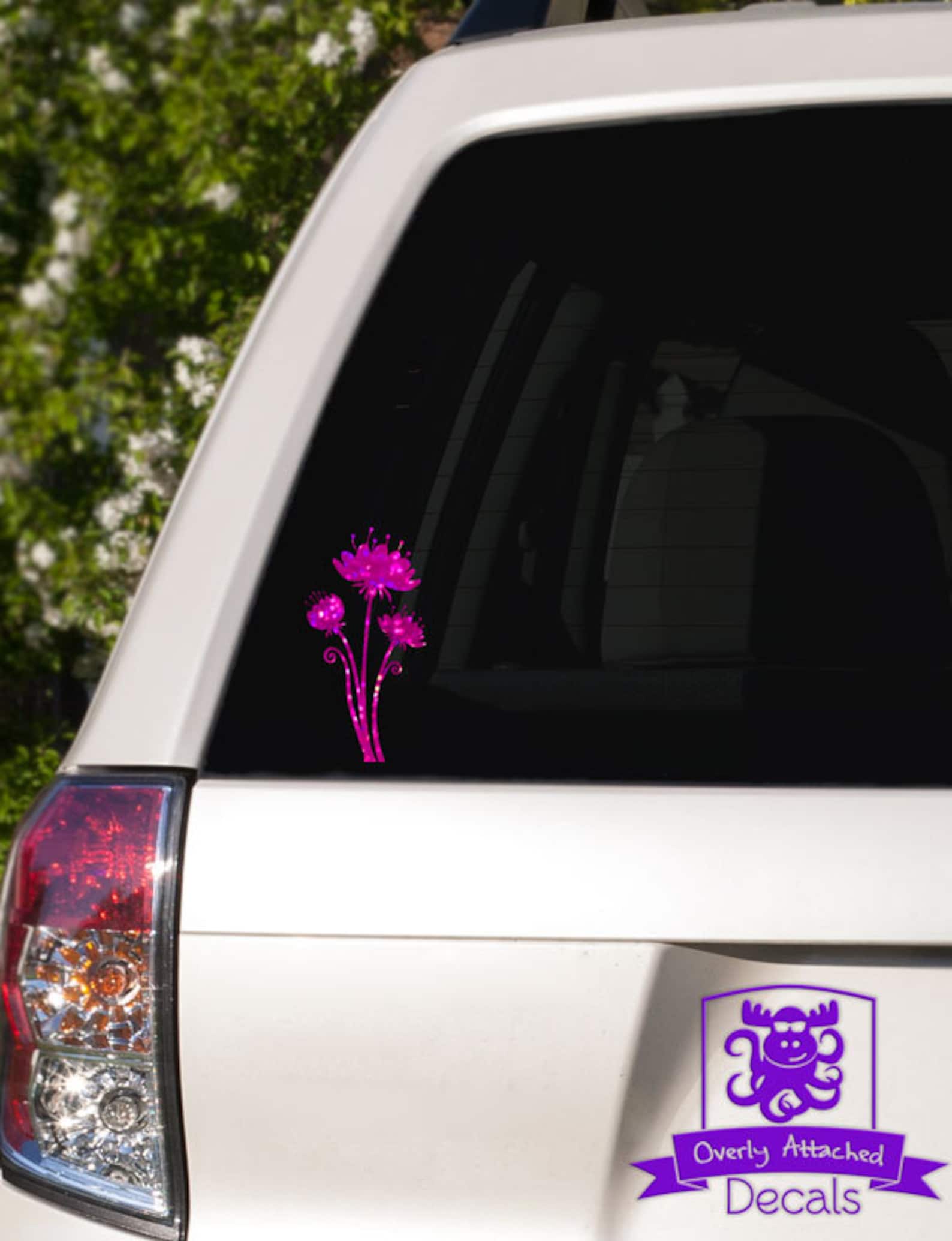 Whimsical Flowers Car Window Decal - Etsy