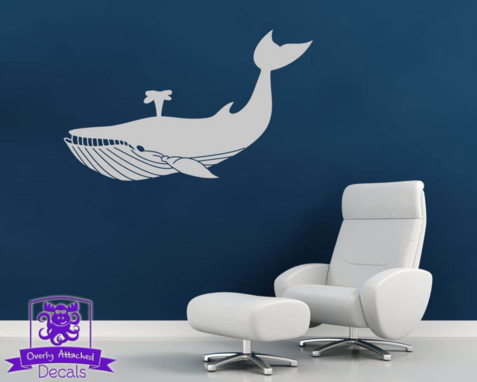 Whale Wall Decal Decor - Etsy