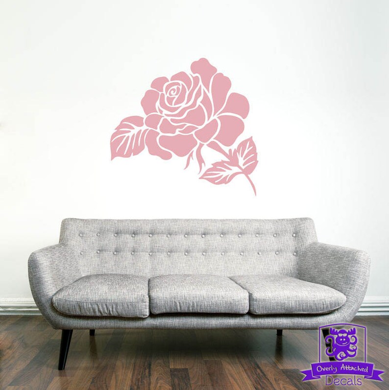 Delicate Rose Wall Decal | Etsy