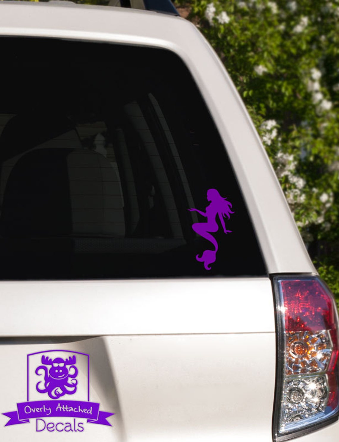 Mermaid Sitting Car Window Decal - Etsy