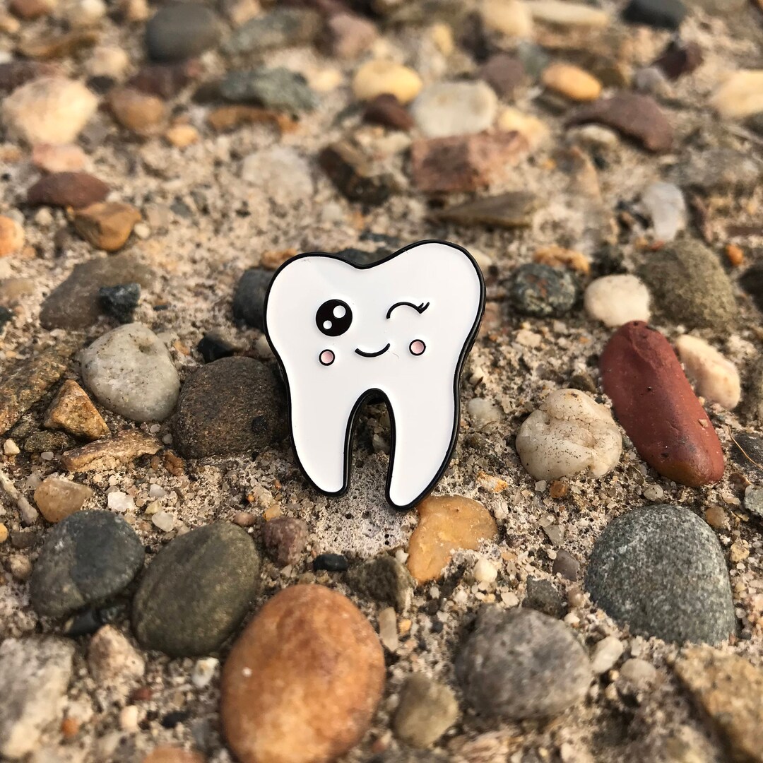 Happy Tooth Molar Enamel Pin - Etsy