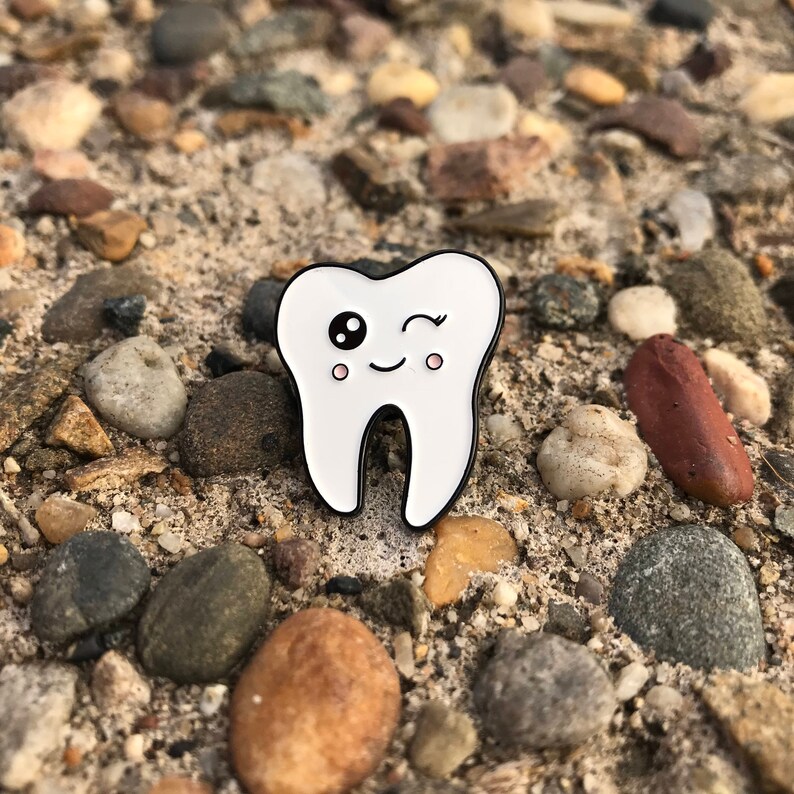 Happy Tooth Molar Enamel Pin | Etsy