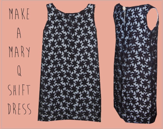 Mary Q Retro Shift Dress Sewing Pattern Classic 1960s Style - Etsy
