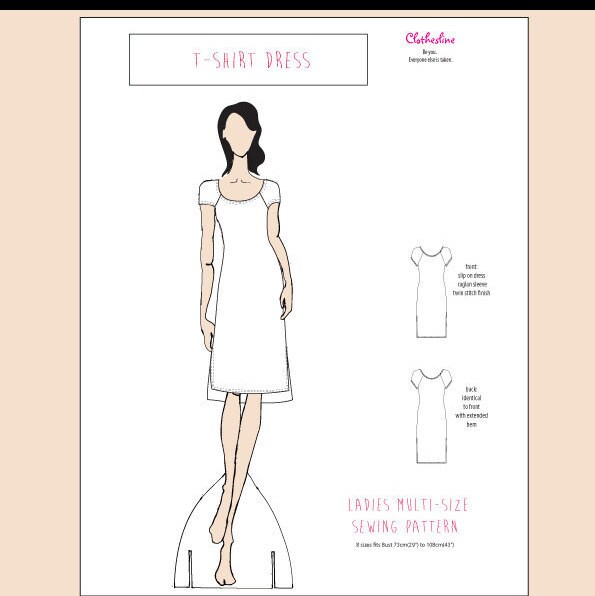 T-Shirt Dress pdf Sewing Pattern Easy to sew beginners | Etsy