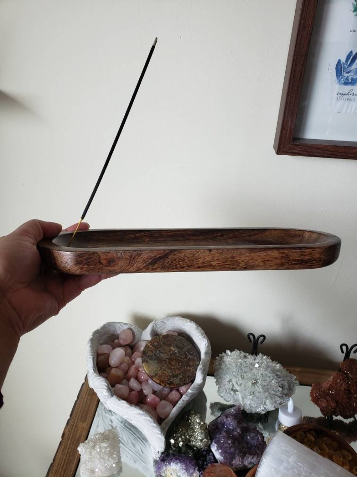 Big Wood Incense Burnerincense Holderash Catcherhome Decor - Etsy