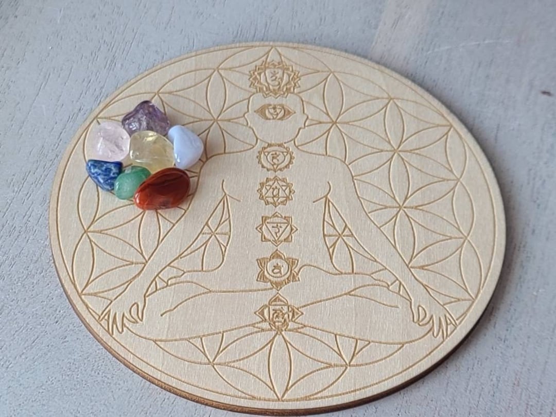 4'' Reiki Healing Board, Crystal Grid, Chakra Stones Set - Etsy