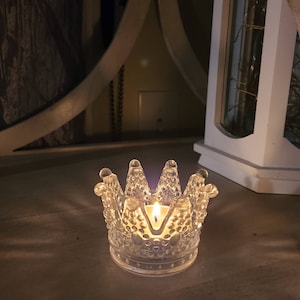 Luxury Glass Crystal Crown Candle Holder, Home Decor, Tealight Holder ...
