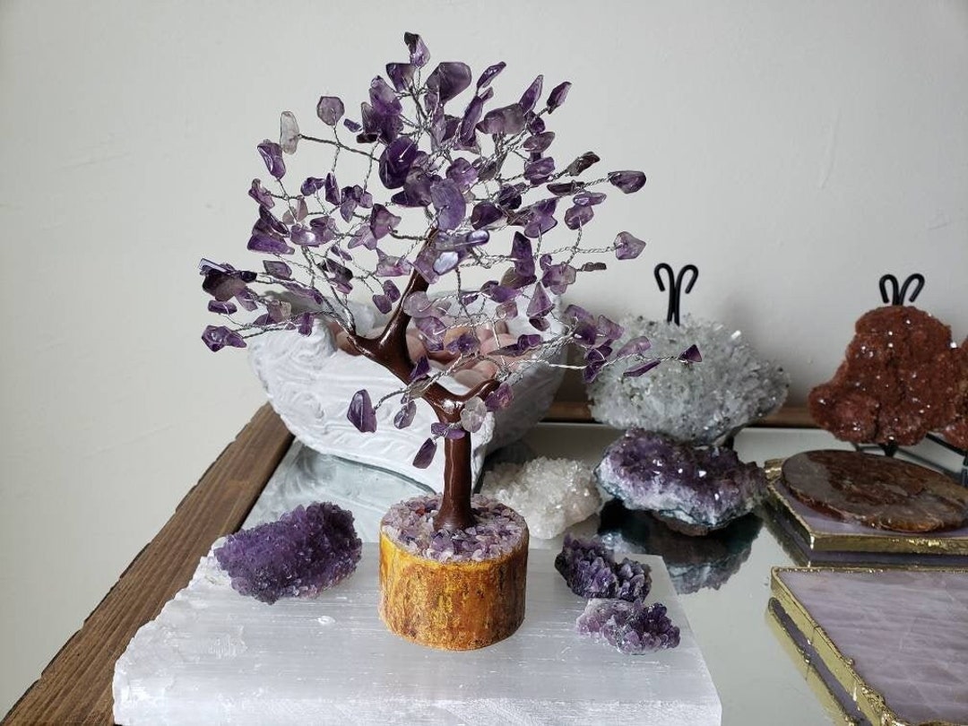 Amethyst Crystal Tree, Gemstone Tree, Altar Decoration - Etsy