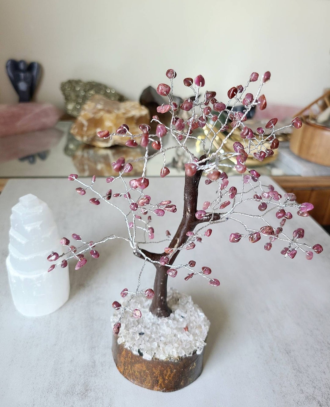 Ruby Crystal Wire Tree, Gemstone Tree, Crystal Decor - Etsy
