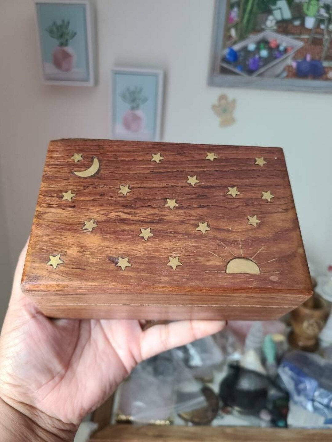 Antique Style Wooden Box, Celestial Storage Box, Personalized Gift - Etsy