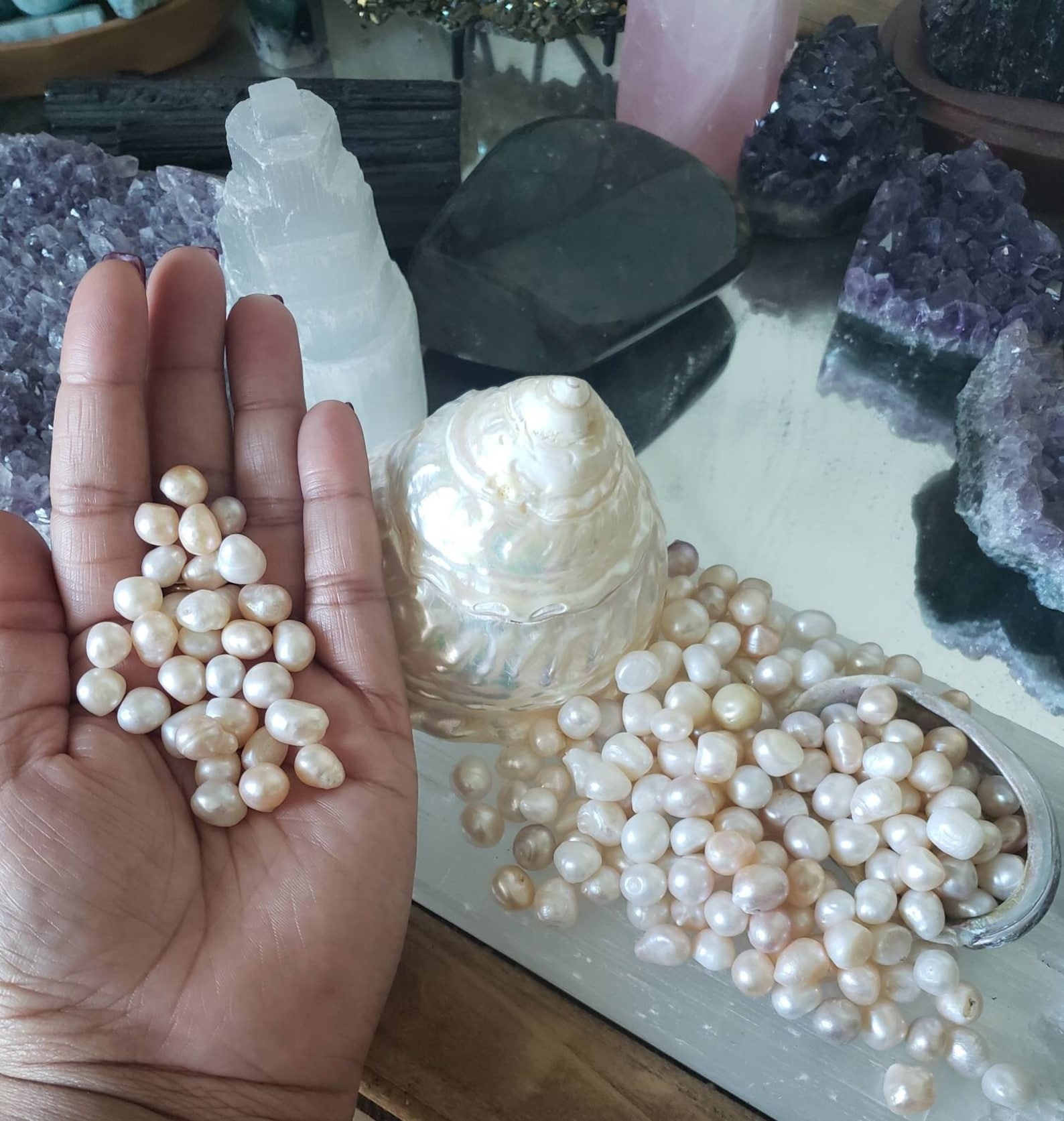 5 Undrilled Freshwater Pearls, Crystal Grid, Healing Crystals - Etsy