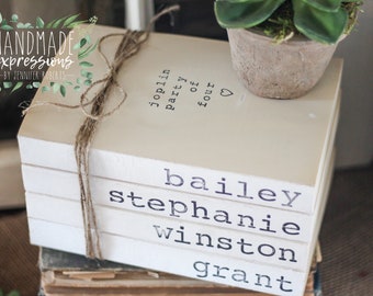 Stamped Book Stack Personalized Custom Bookset - Etsy