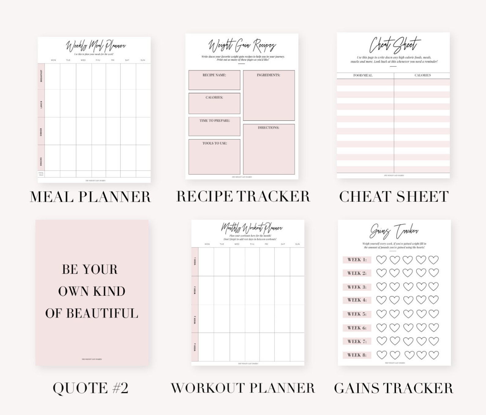 Ultimate Weight Gain Planner INSTANT DOWNLOAD / PRINTABLE - Etsy