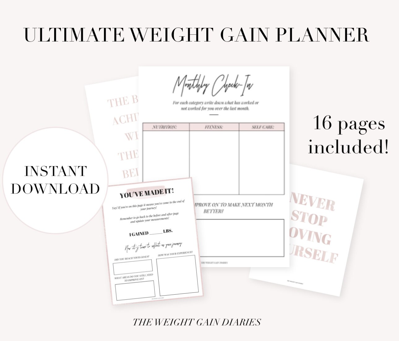 Ultimate Weight Gain Planner INSTANT DOWNLOAD / PRINTABLE - Etsy