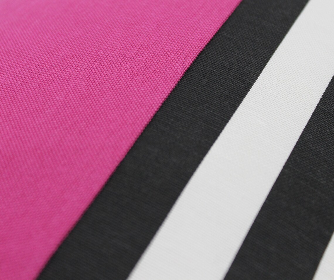 Fuchsia Pink Black and White Colorblock Pillow Cover ALL - Etsy