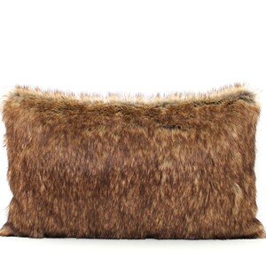 Luxury Mink Faux Fur Lumbar Pillow Cover Custom Backing Color, Home ...