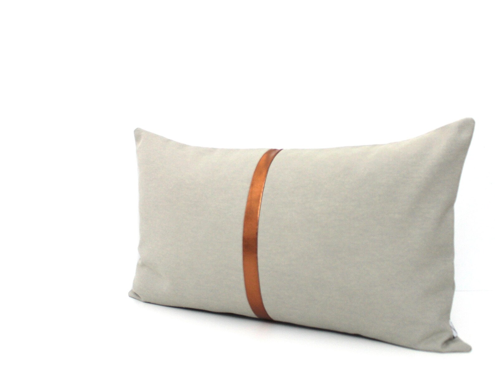 Grey and Copper Colorblock Pillow Cover All Sizes, Custom Metallic ...