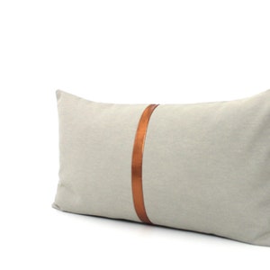 Grey and Copper Colorblock Pillow Cover - All Sizes, Custom Metallic ...
