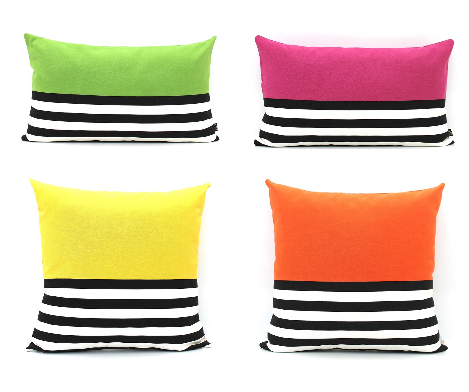 Fuchsia Pink Black and White Colorblock Pillow Cover ALL - Etsy