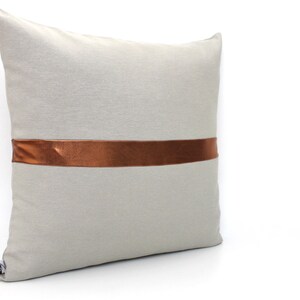 Grey and Copper Colorblock Pillow Cover - All Sizes, Custom Metallic ...