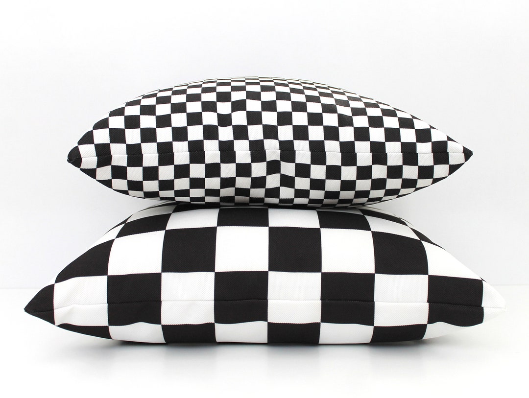 Checkerboard Pillow Cover, Black and White Print, All Sizes - Etsy