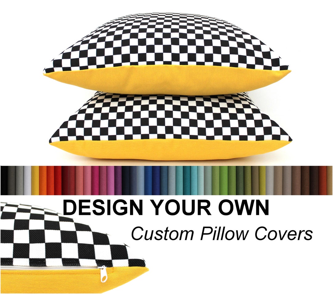 Custom Checker Board Pillow Cover, Design Your Own - ALL SIZES - Modern ...