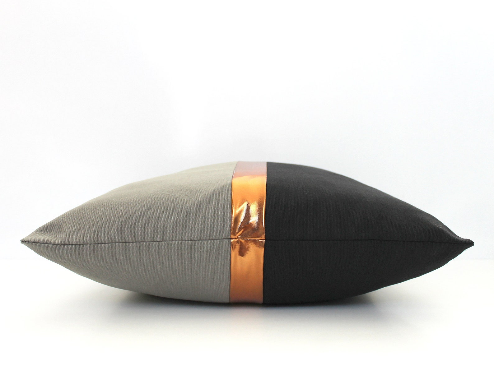 Black Dark Grey and Copper Colorblock Lumbar Pillow Cover - Etsy