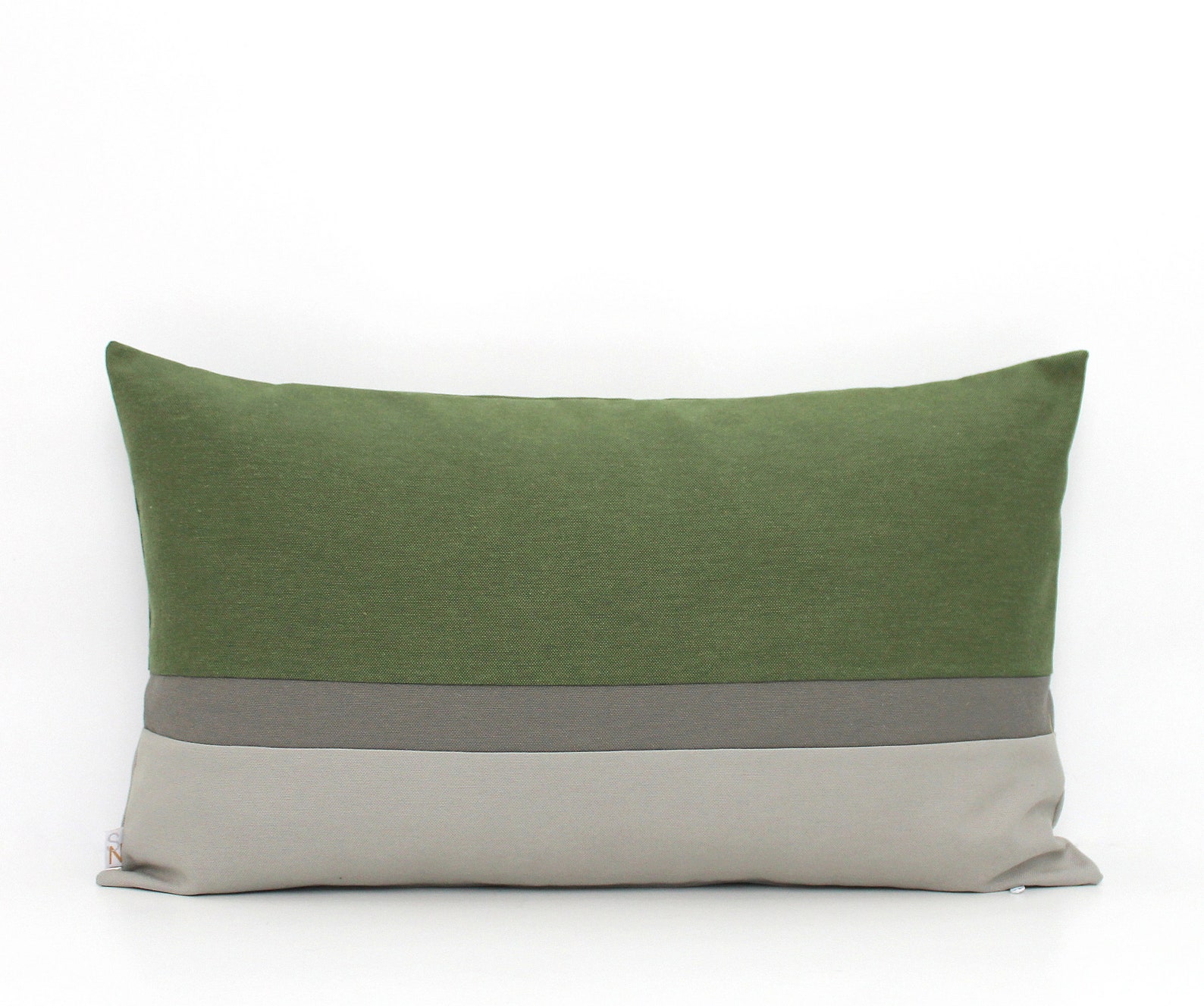 Olive Green and Grey Colorblock Pillow Cover All Sizes Home | Etsy