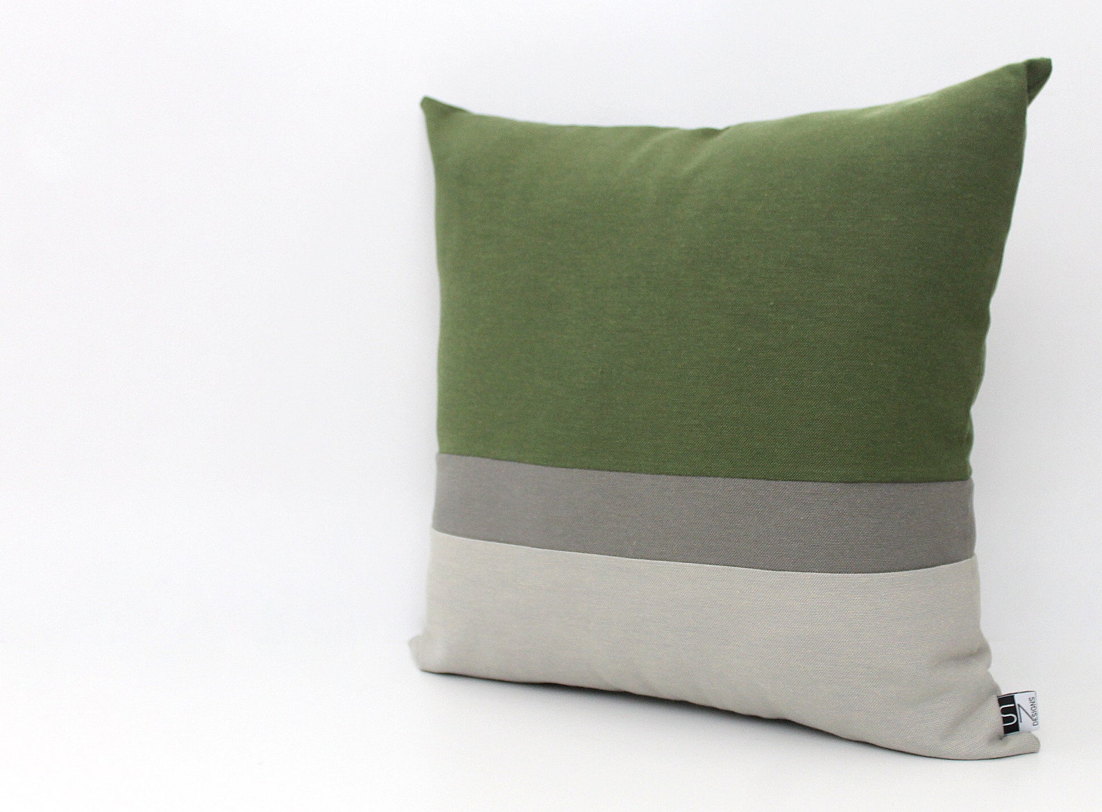 Olive Green and Grey Colorblock Lumbar Pillow Cover - All Sizes, Home ...