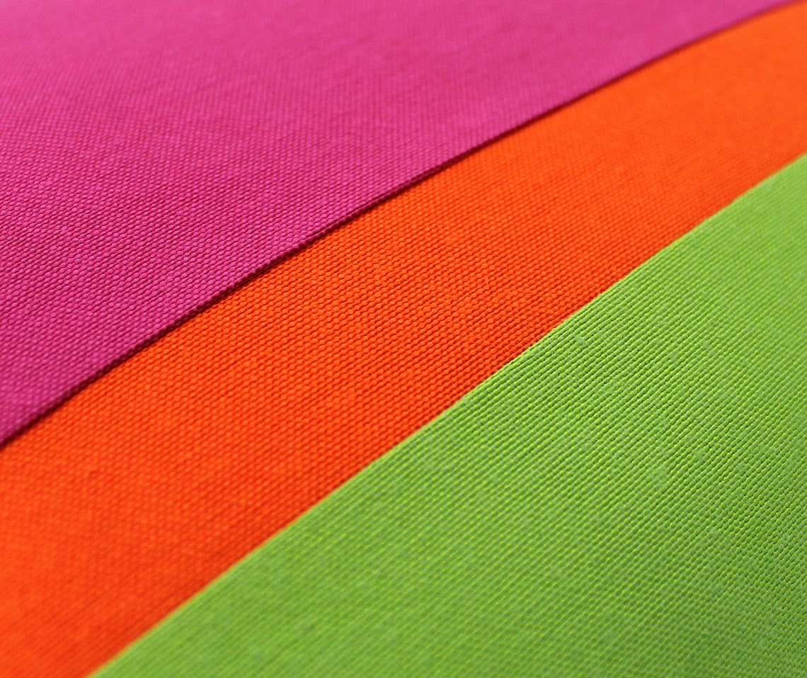 Hot Pink Orange and Green Colorblock Pillow Cover All Sizes | Etsy