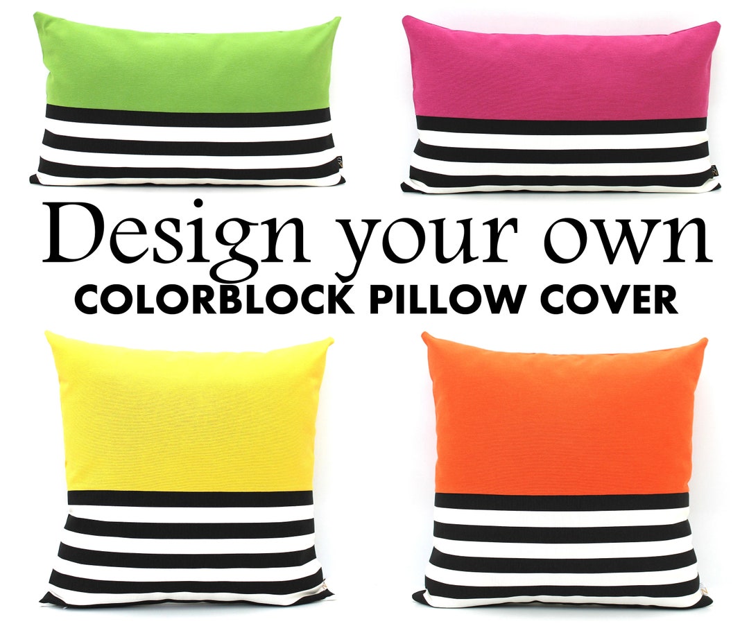 Custom Colorblock Pillow Cover, Design Your Own Pillow ALL SIZES ...