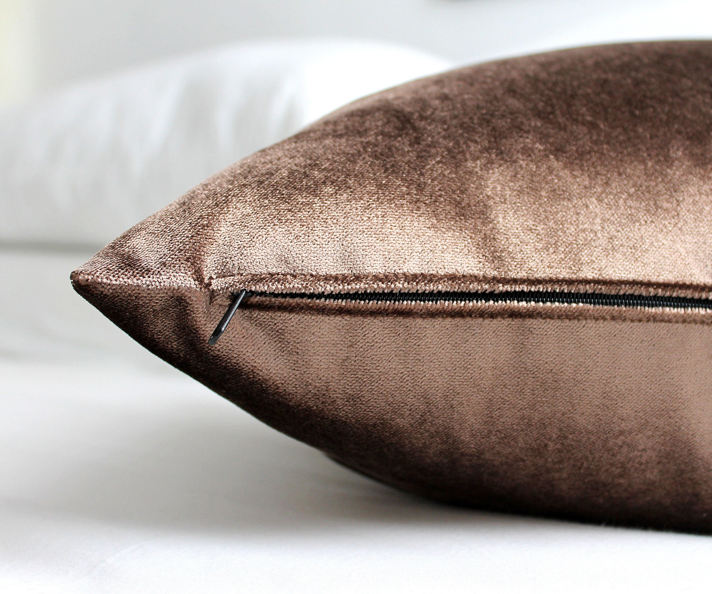 SHINY - Mocha Velvet Pillow Covers *PANTONE 2025* 26 Colors, Tan ...