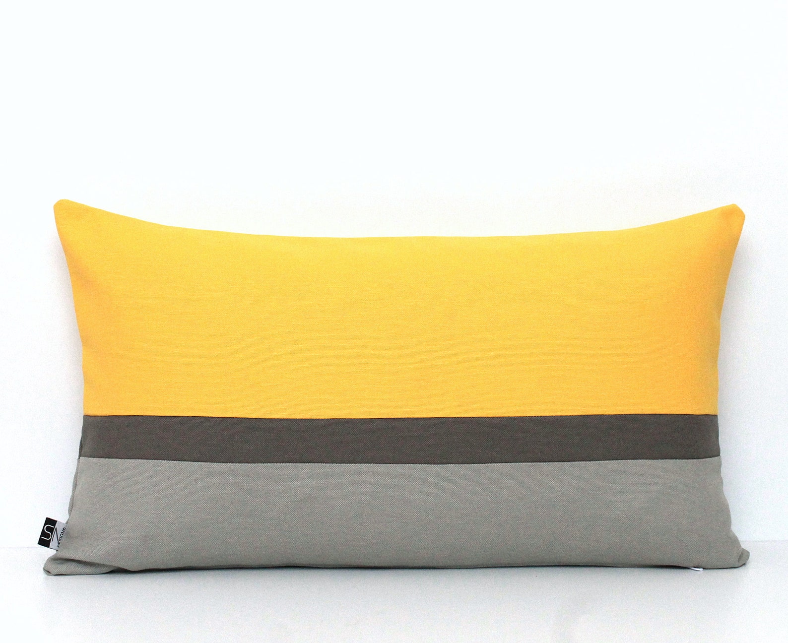 Pantone Color of 2021 - Lemon Yellow and Grey Colorblock Pillow Cover ...