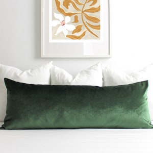 Avocado Green Premium Velvet Pillow Cover, Bedroom Decor, Lumbar ...