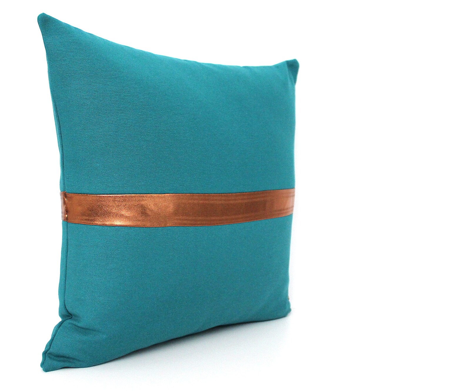 Dark Teal and Metallic Copper Pillow Colorblock Cover ALL | Etsy