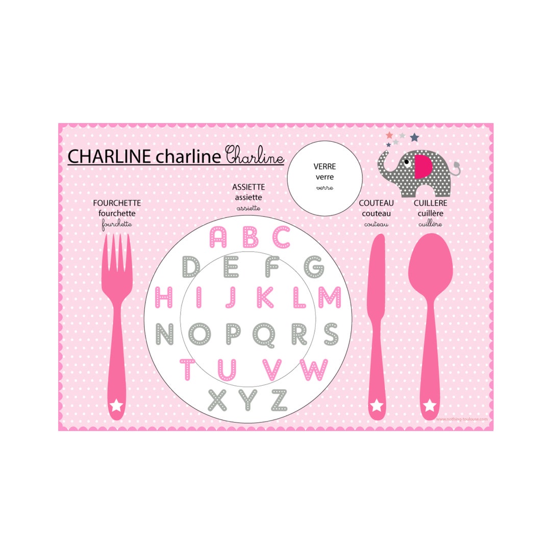 Pedagogical Table Set Letter Learning Placemat Alphabet - Etsy