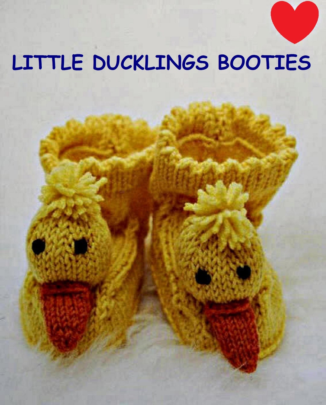 Botitas Baby Little Ducklings PDF Descarga instantánea Patrón de punto Merino DK Yarn Tamaños 0 ...